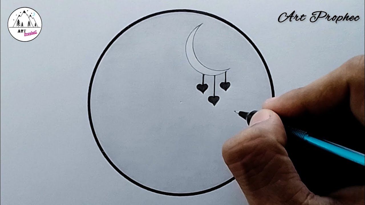 Beautiful Moonlight Heart Drawing Art - YouTube