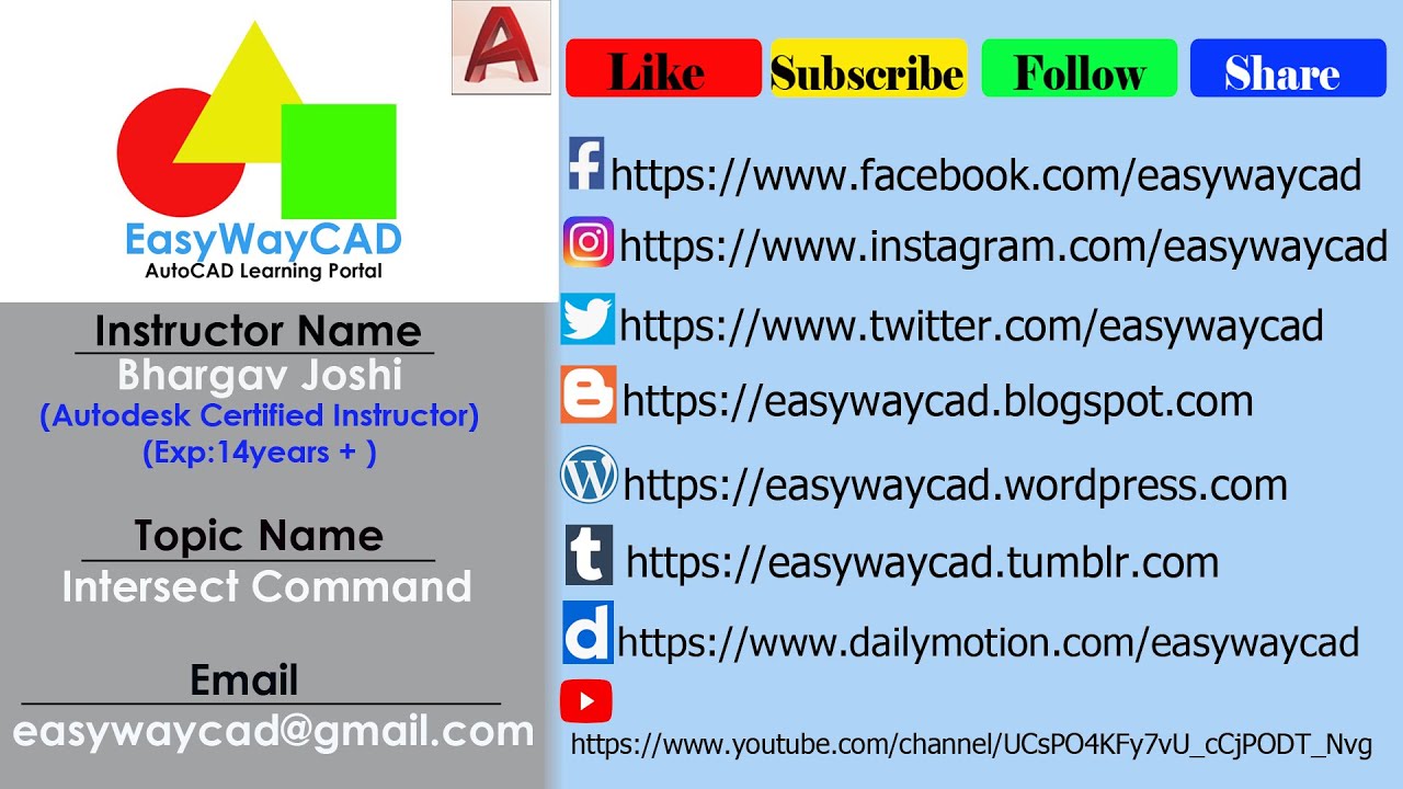 How To Use Intersect Command In AutoCAD 3D YouTube How To Use Intersect Command In AutoCAD 3D YouTube