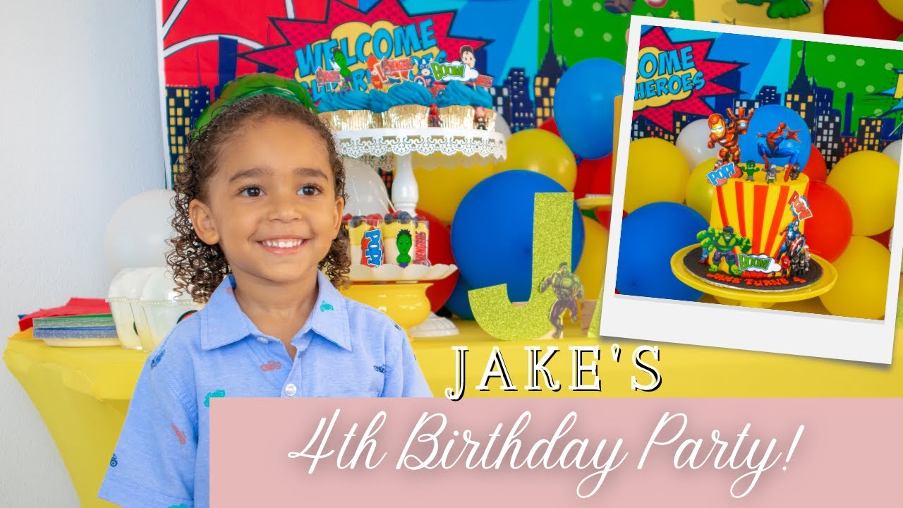 Jake's 4th Birthday Party (Avengers Theme) & Our Poolside Mural Reveal ...