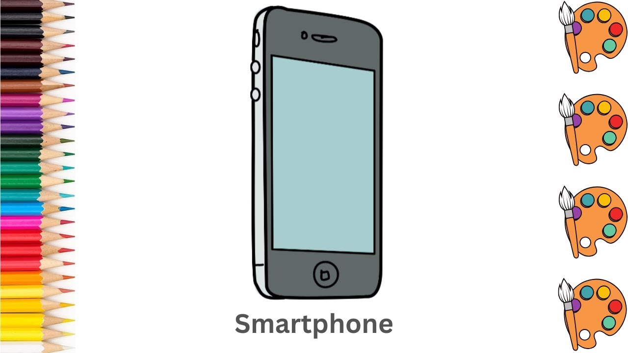 Smartphone - Sketch Art and Paint | Step by step tutorial | Pencil to ...