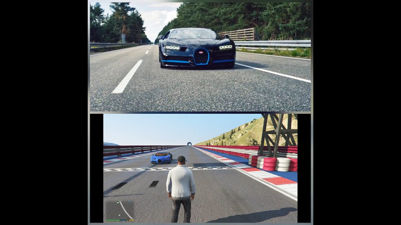 Bugatti Chiron In Real Life vs In Game GTAV Top Speed | @bugatti - YouTube