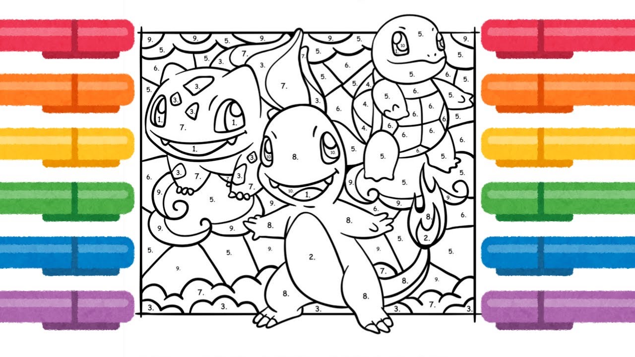 Pokemon Coloring Pages Charmander and friends coloring book fun | Color ...