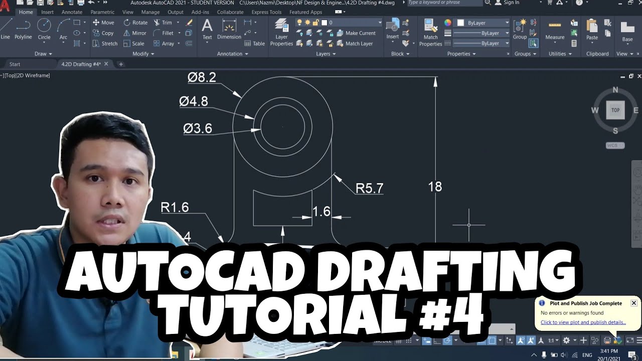 AutoCAD Drafting Tutorial #4 (Bahasa Melayu) - YouTube