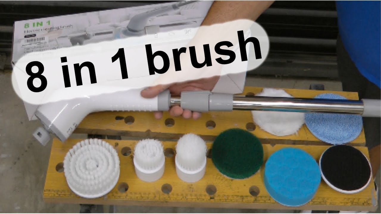 8 in 1 cordless cleaning brush - YouTube