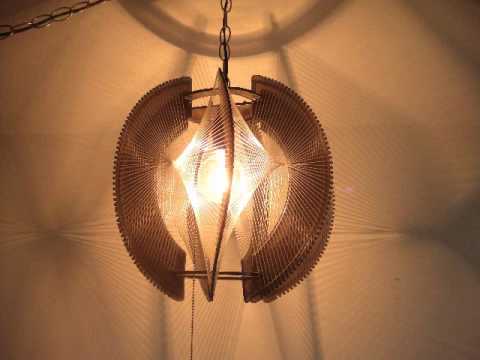Vtg mid century spaceage string art spaghetti smokey lucite swag lamp ...