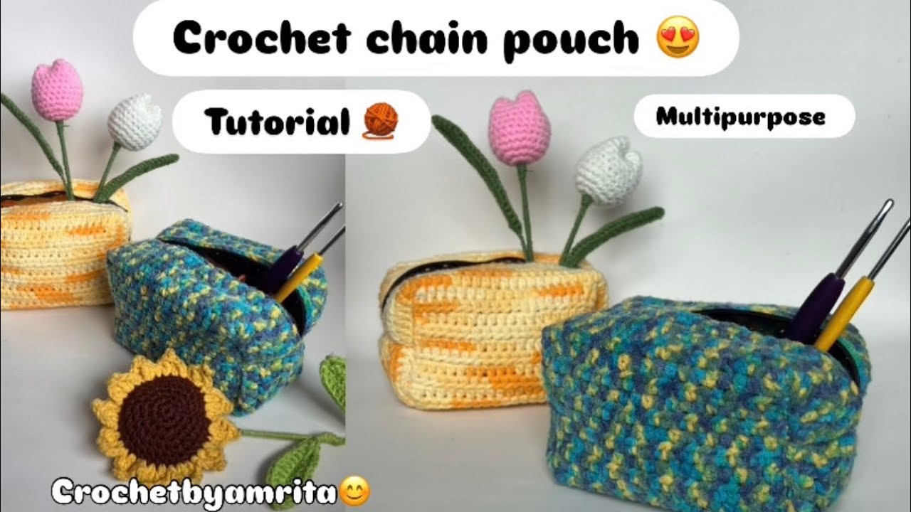 Multipurpose chain pouch 🧶step by step tutorial for beginners 🧶😊 - YouTube