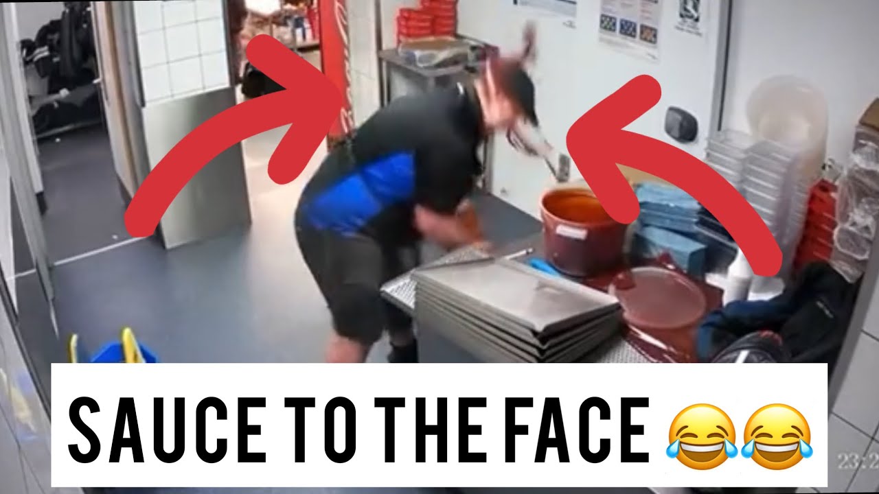 Dude drops sauce all over his face #memes - YouTube