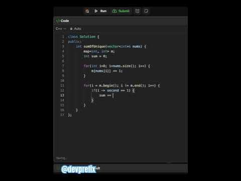 Sum of Unique Elements | Leetcode 1748 #shorts #leetcode #cpp - YouTube