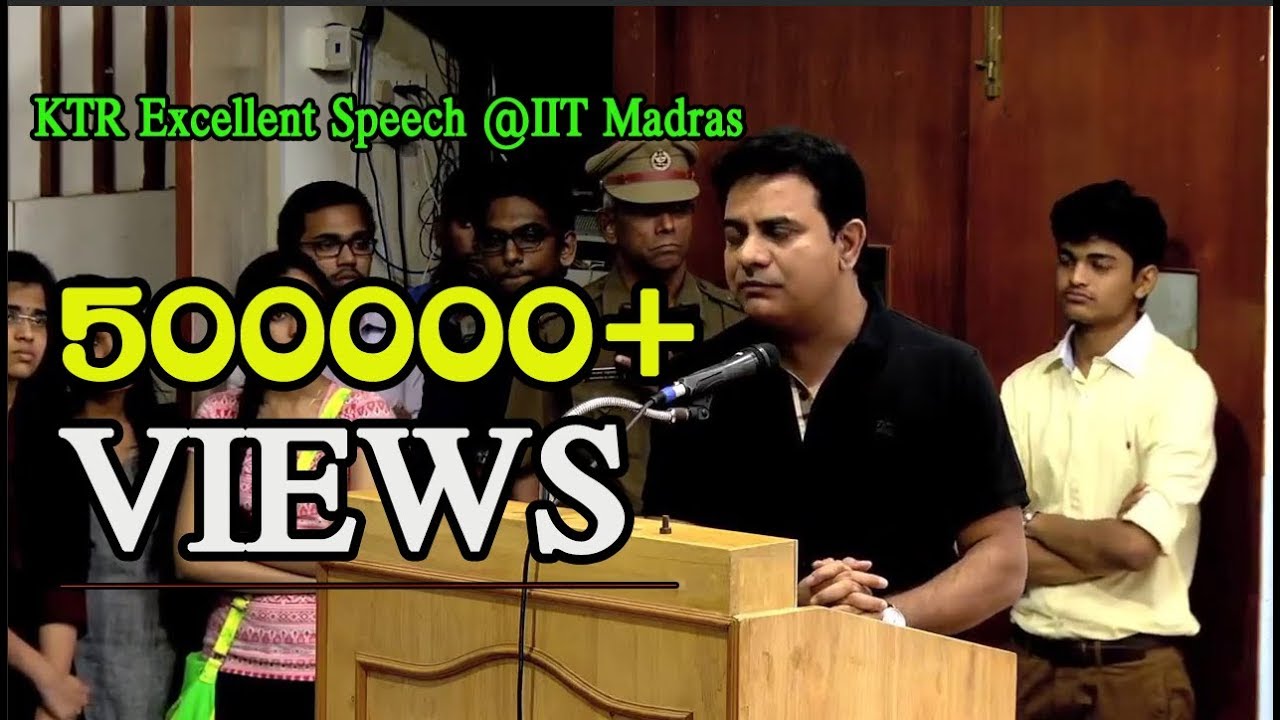 Minister KTR excellent Speech at IIT Madras - YouTube
