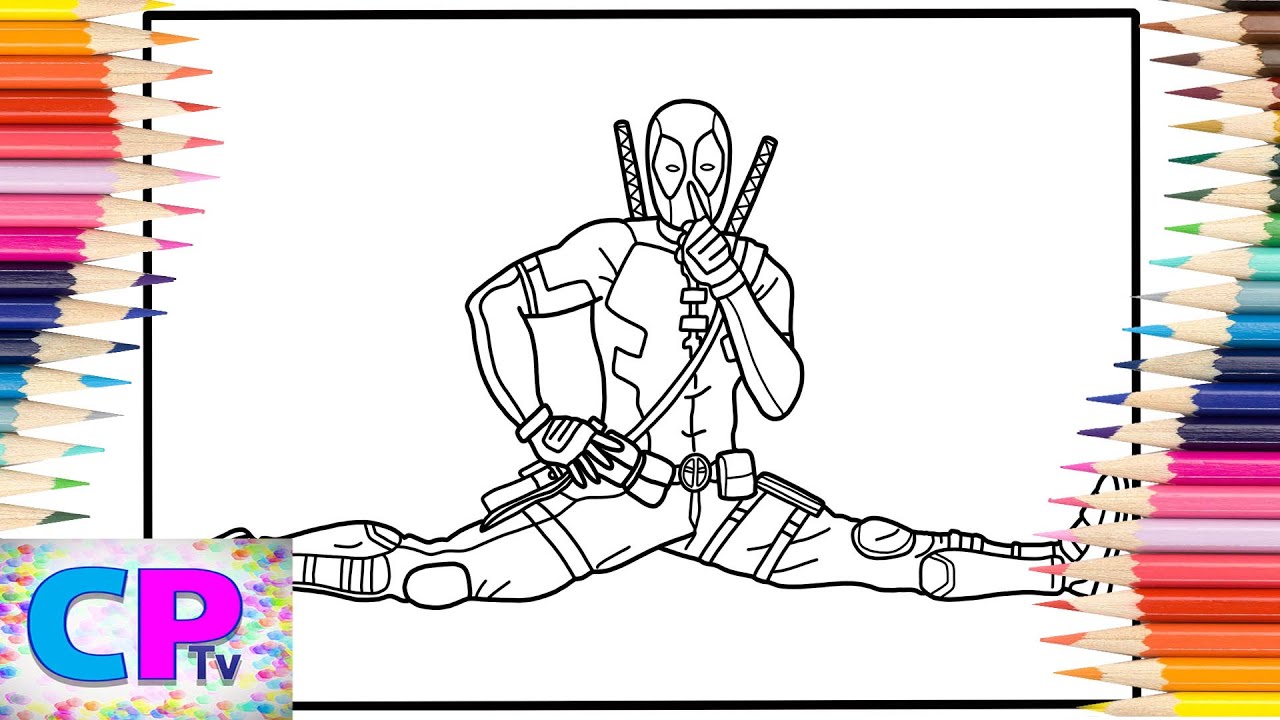 Deadpool Does the Splits/Deadpool Exercises/@coloringpagestv ...