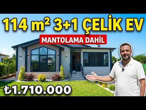 ₺1.710.000 Manto DAHİL 3+1 Çelik Ev - 2026 Prefabrik Ev Turu ve Fiyatı (Dolaplar Parke-Fayans Hariç)