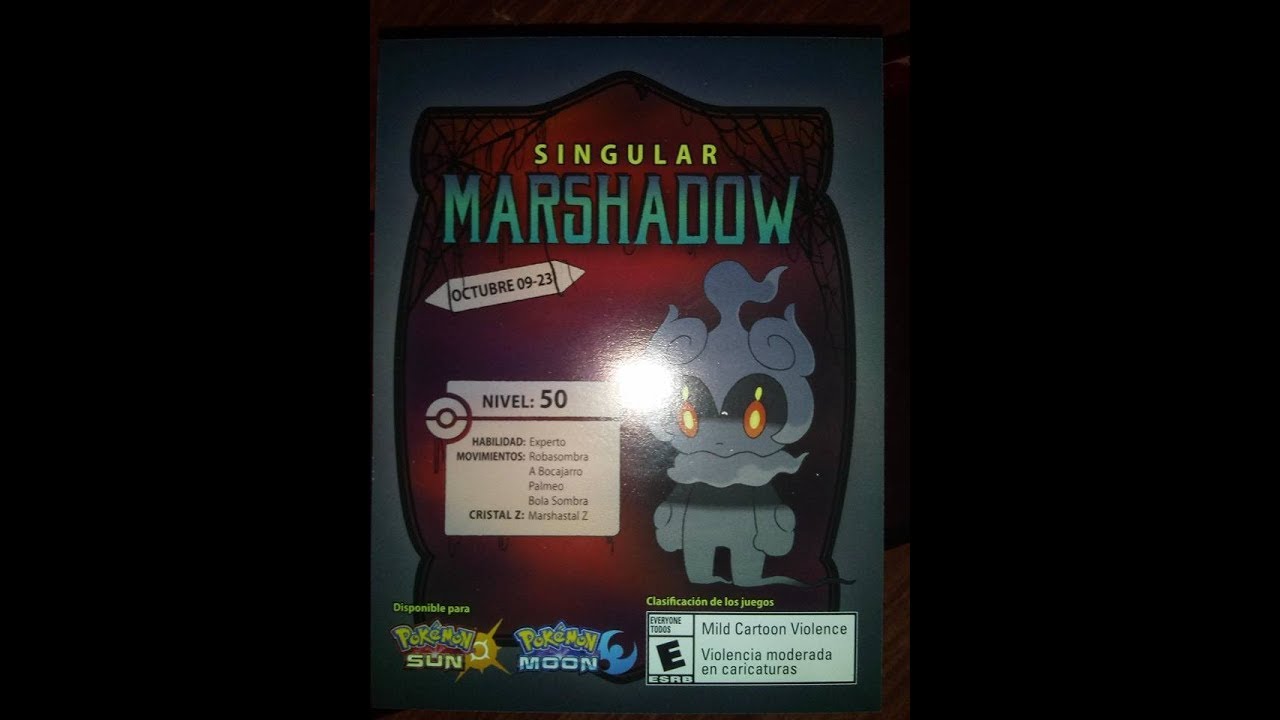 ya esta el codigo de marshadow pokemon sun & moon - YouTube