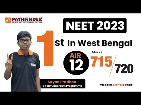 NEET 2023 Topper in West Bengal, Sayan Pradhan of Pathfinder Institute ...