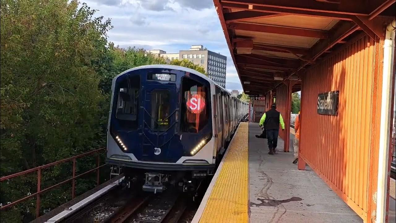 MTA Staten Island Railway: ME3/R211S Express train to Tottenville bypasses Stapleton - YouTube