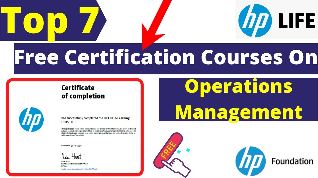 Best 7 Free Certification Courses On Operations Management By HP | Hp ...