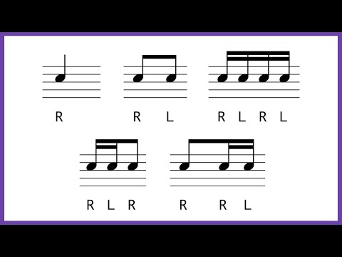 Basic rhythms with sticking for drums 🥁🎵