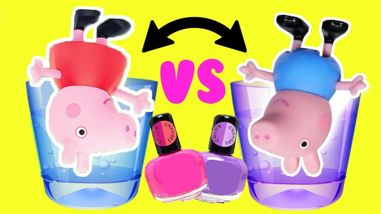 Peppa Pig Color Change Transformation with Nail Polish! DIY Crafts for ...