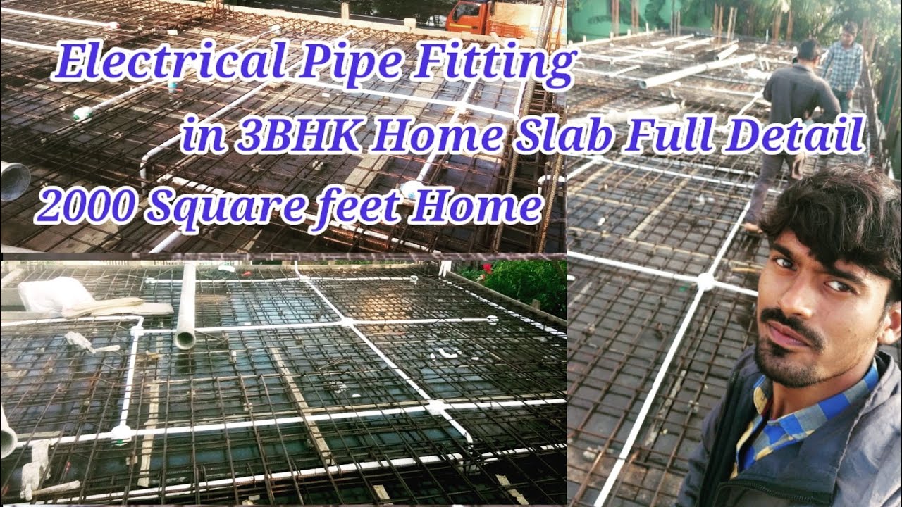 How to fix electrical slab pipe line for 3 BHK Home - YouTube