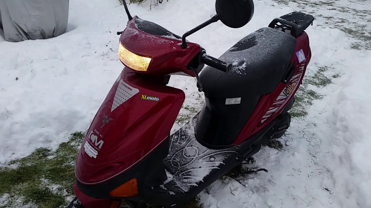 Scooter Cold Start -5 degrees celsius Hyosung Sense 50 Norwegian winter ...