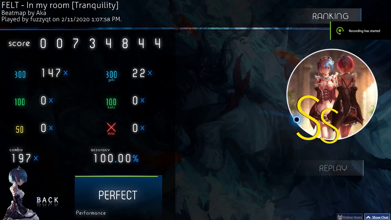 Osu! SS = FULL COMBO - FELT - In My Room ⭐ - YouTube