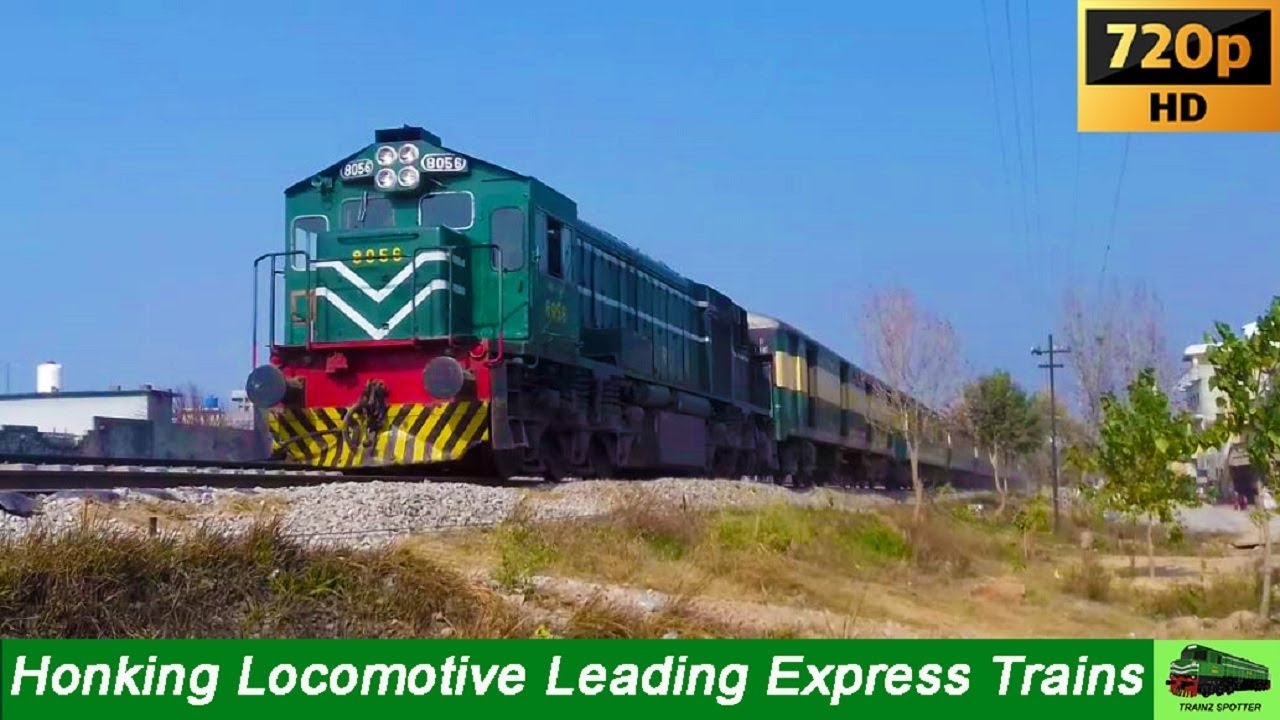 Diesel-Electric Locomotives Honking with Express Trains || Pakistan ...
