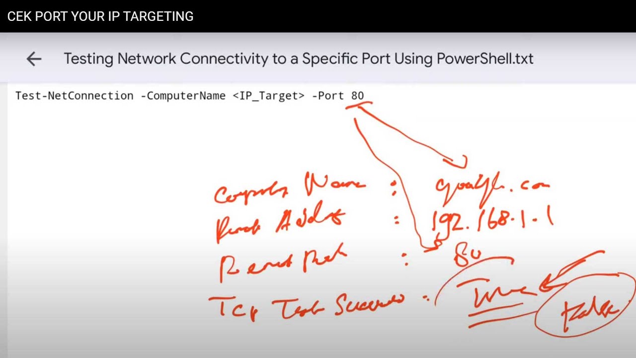 CEK PORT YOUR IP TARGETING - YouTube