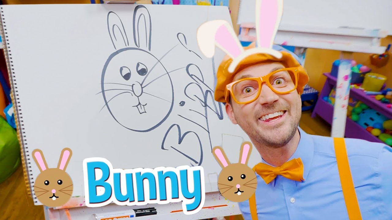 How to Draw a Bunny - EASY ART FOR KIDS! | Blippi's Drawing Lesson ...