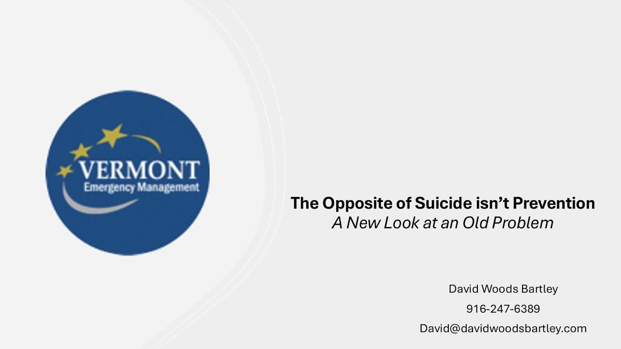 The opposite of suicide isn't prevention - YouTube