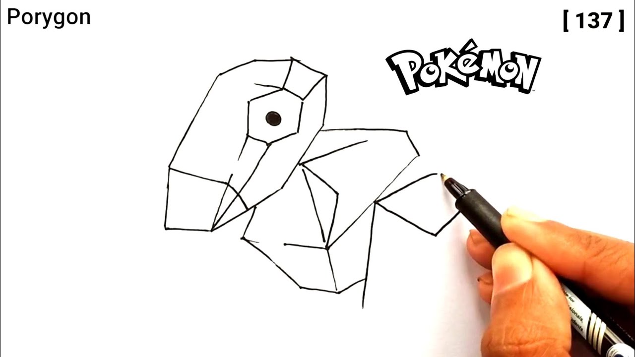 Porygon Drawing | How To Draw Pokemon No 137 | Generation 1 - YouTube