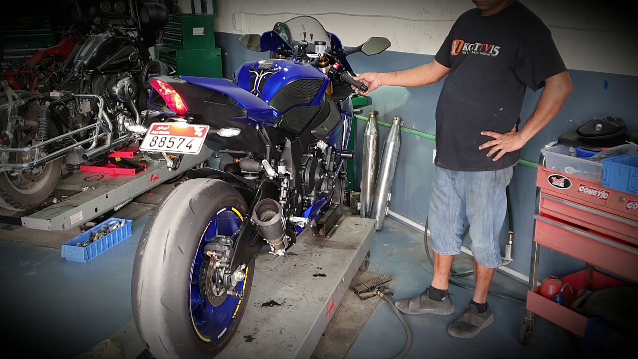 Austin Racing GP1R Slip-On + Titanium Link Pipe 2018 Yamaha R1 - YouTube