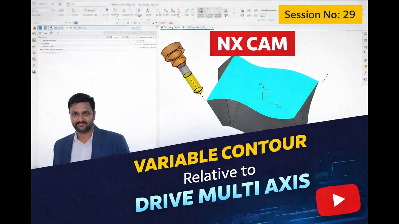 NX CAM Variable Contour Using Relative to Drive | 5-Axis Machining ...