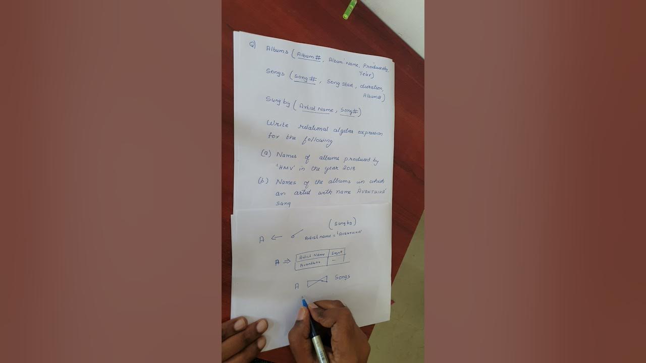 DBMS MOD 2 LECT 3A PART5- Relational algebra problem4 - YouTube