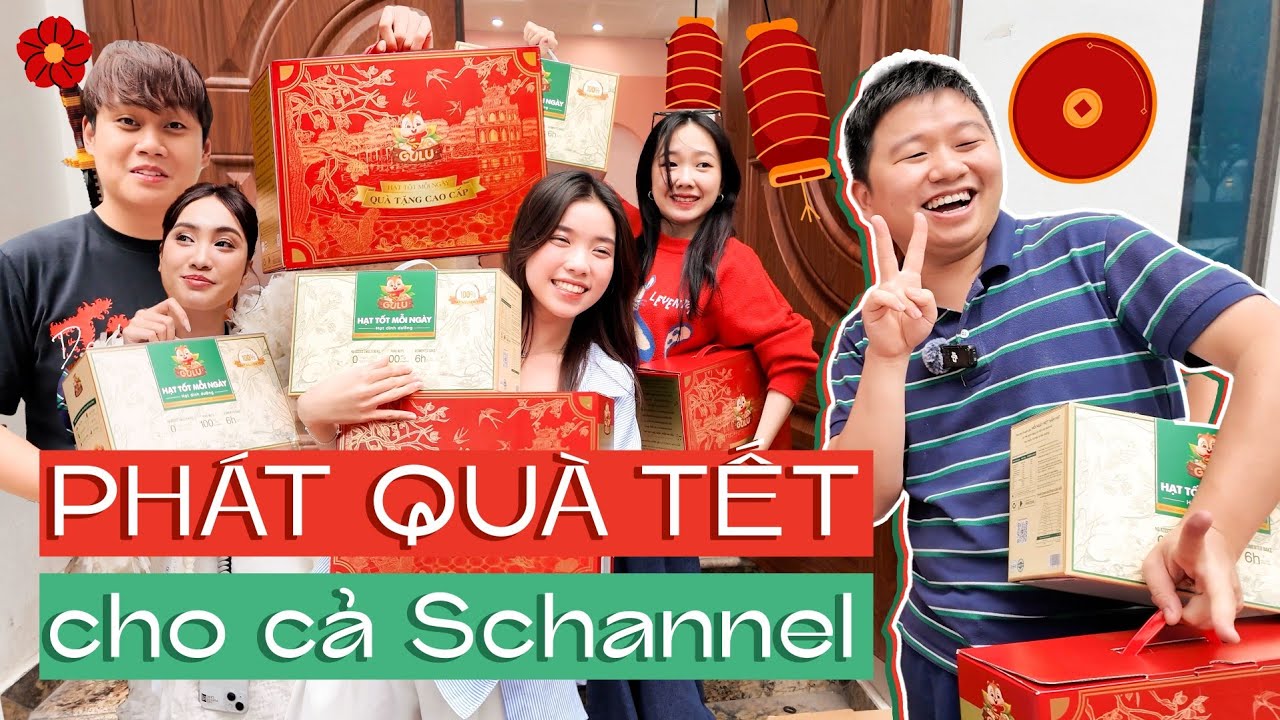 Schannel nô nức nhận quà Tết từ Sếp Huy NL - YouTube
