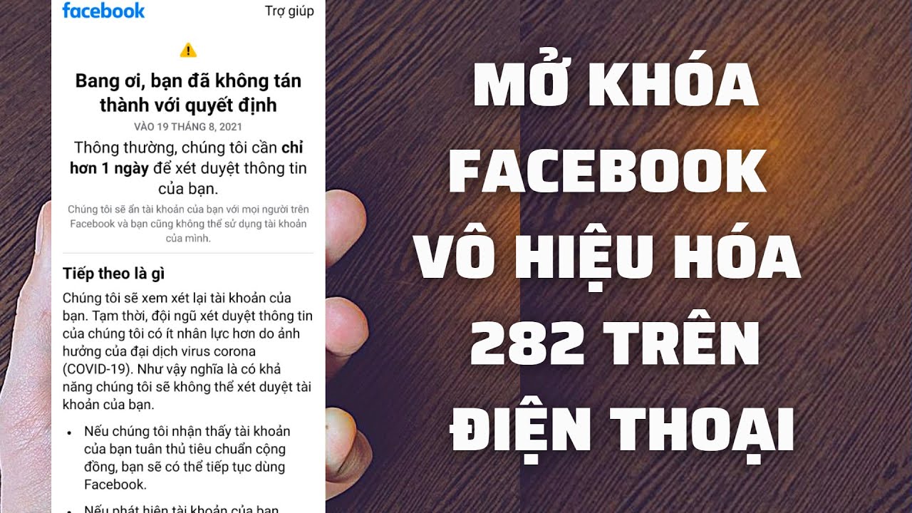 Hướng Dẫn Mở Khóa Facebook Vô Hiệu Hóa 282 Trên ĐTDĐ - YouTube