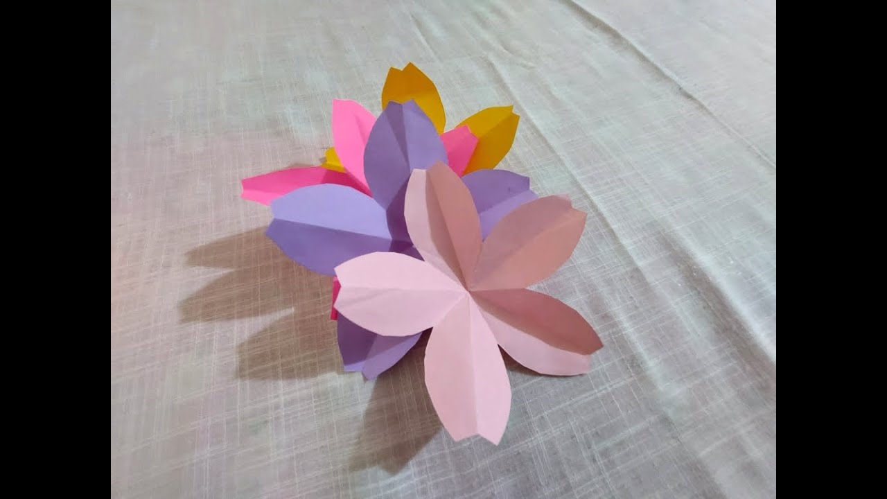 Simple Craft Work With Paper Flower - YouTube