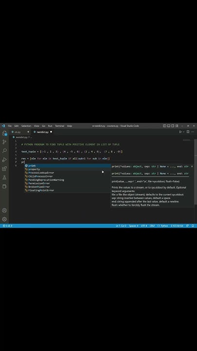 PYTHON PROGRAM TO FIND TUPLE WITH POSITIVE ELEMENT IN LIST OF TUPLE ...