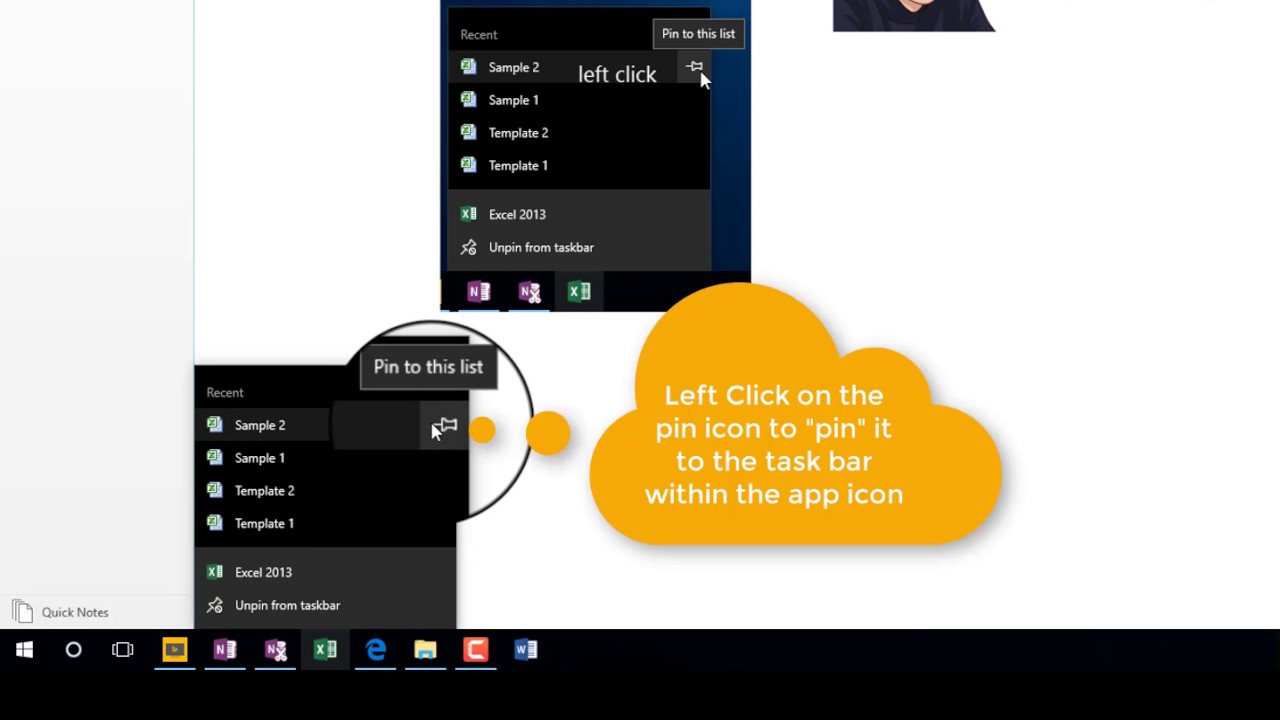 Pin Apps and Files to Task Bar - YouTube