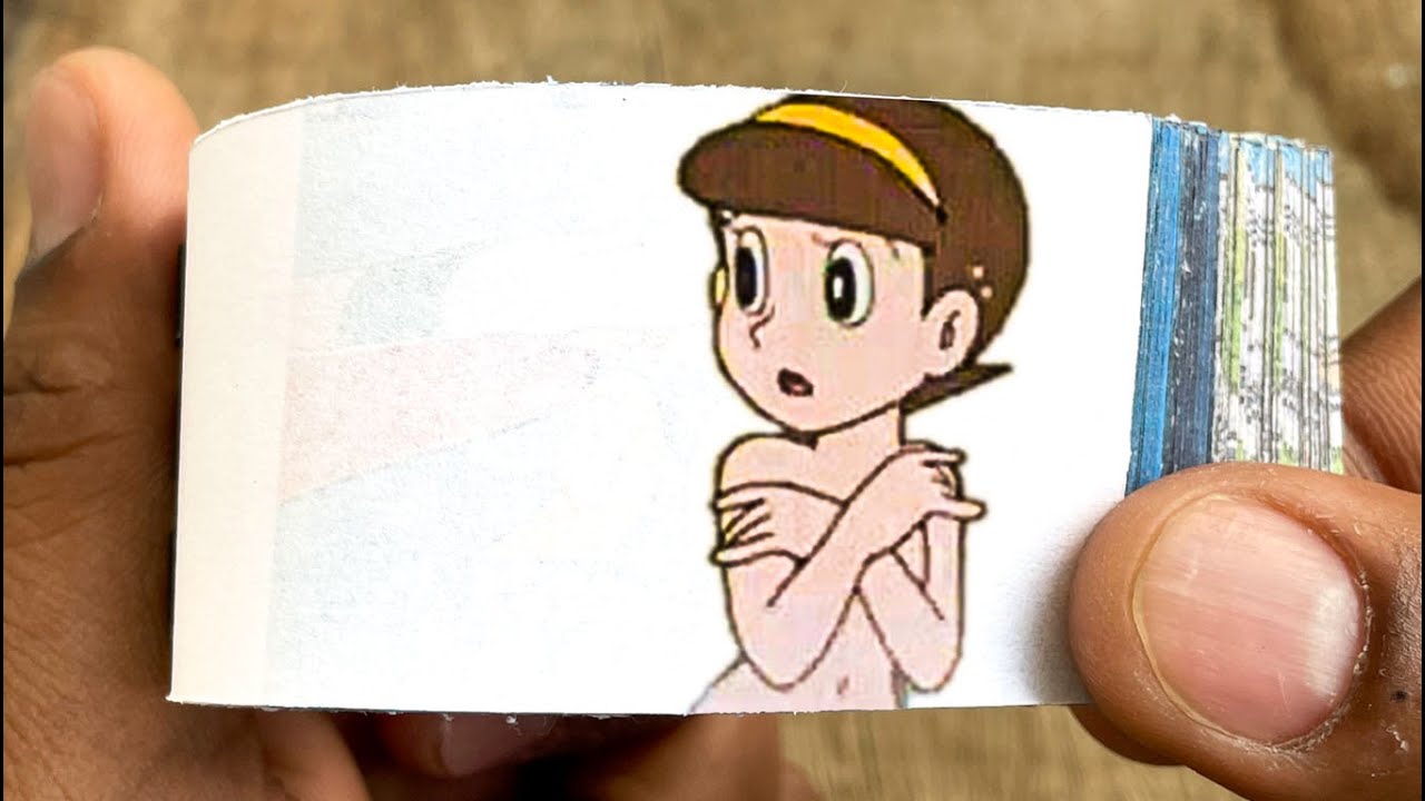 Doraemon Cartoon Flipbook #184 | Nobita saw Shizuka Bathing Flip Book ...