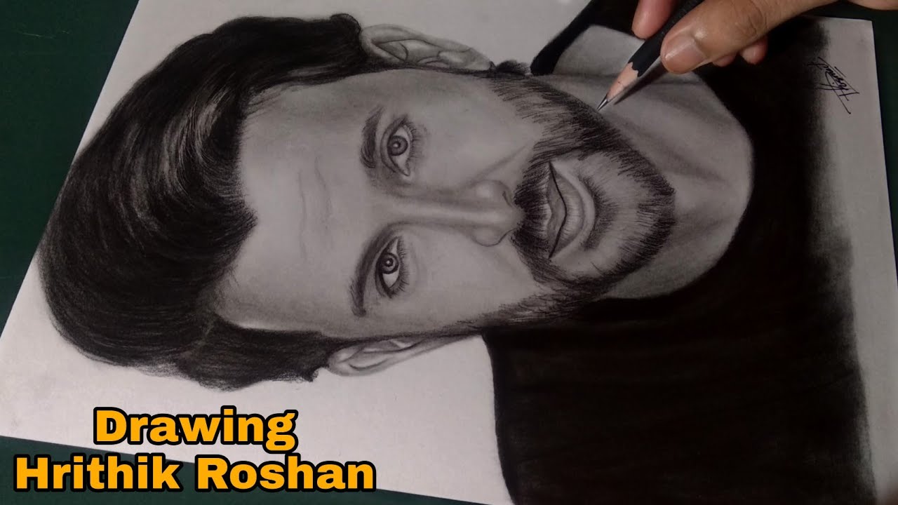 Hrithik Roshan Drawing | how to draw hrithik roshan step by step ...