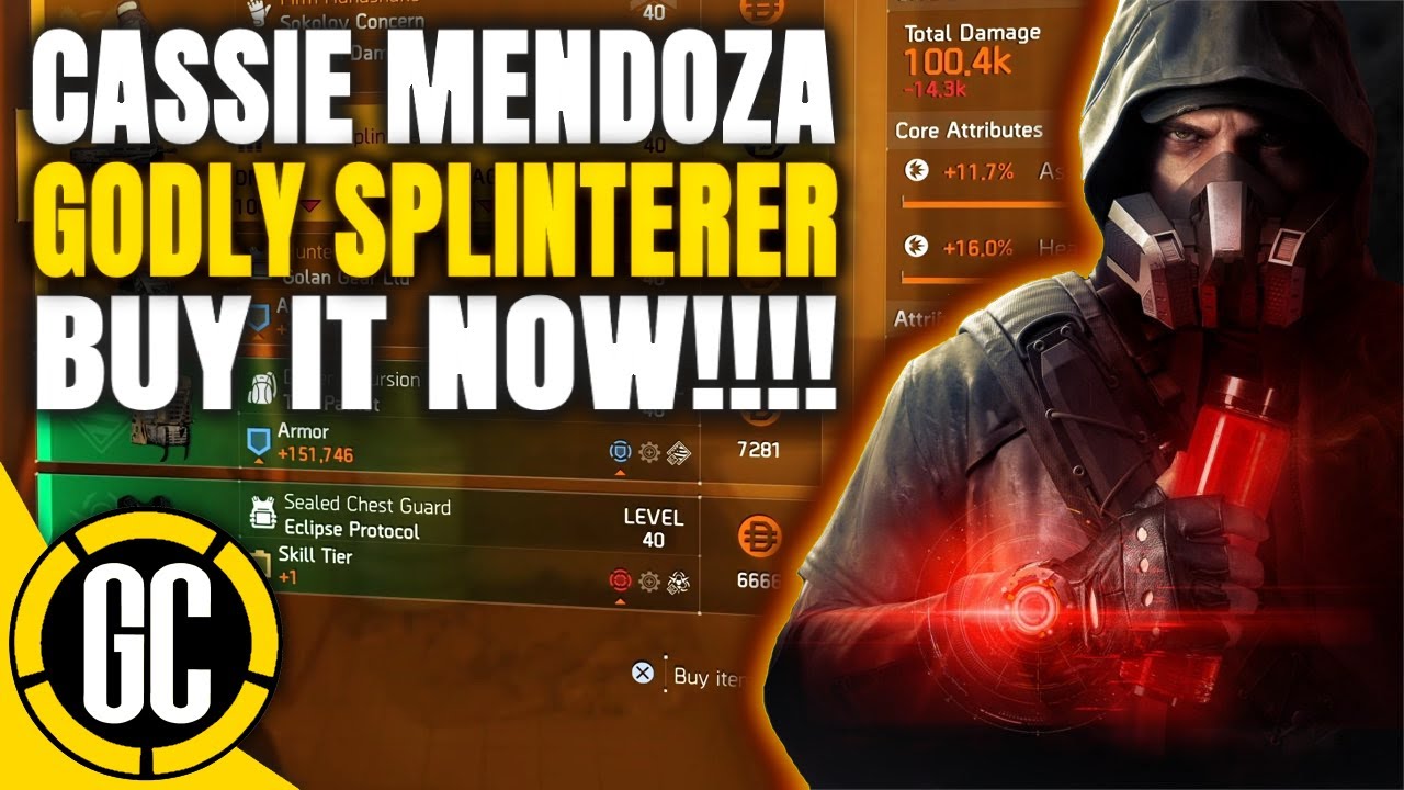 The Division 2 Cassie Mendoza Vendor Reset - BUY THIS SHIELD SPLINTERER ...