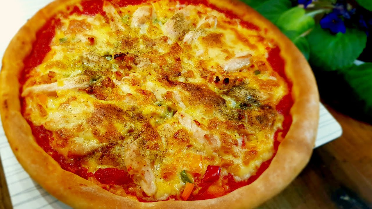 Chicken pizza with vegetables | Amazing Italian Pizza Recipe - YouTube