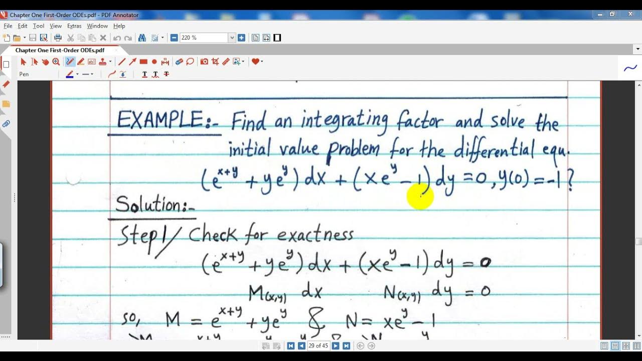 Mathematics Second Stage Chapter One 1st Order Odes Lecture Five Part Two Reduction To Exact