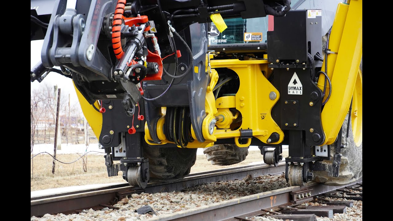 High Rail System for John Deere Backhoe Loader | DymaxRail - YouTube
