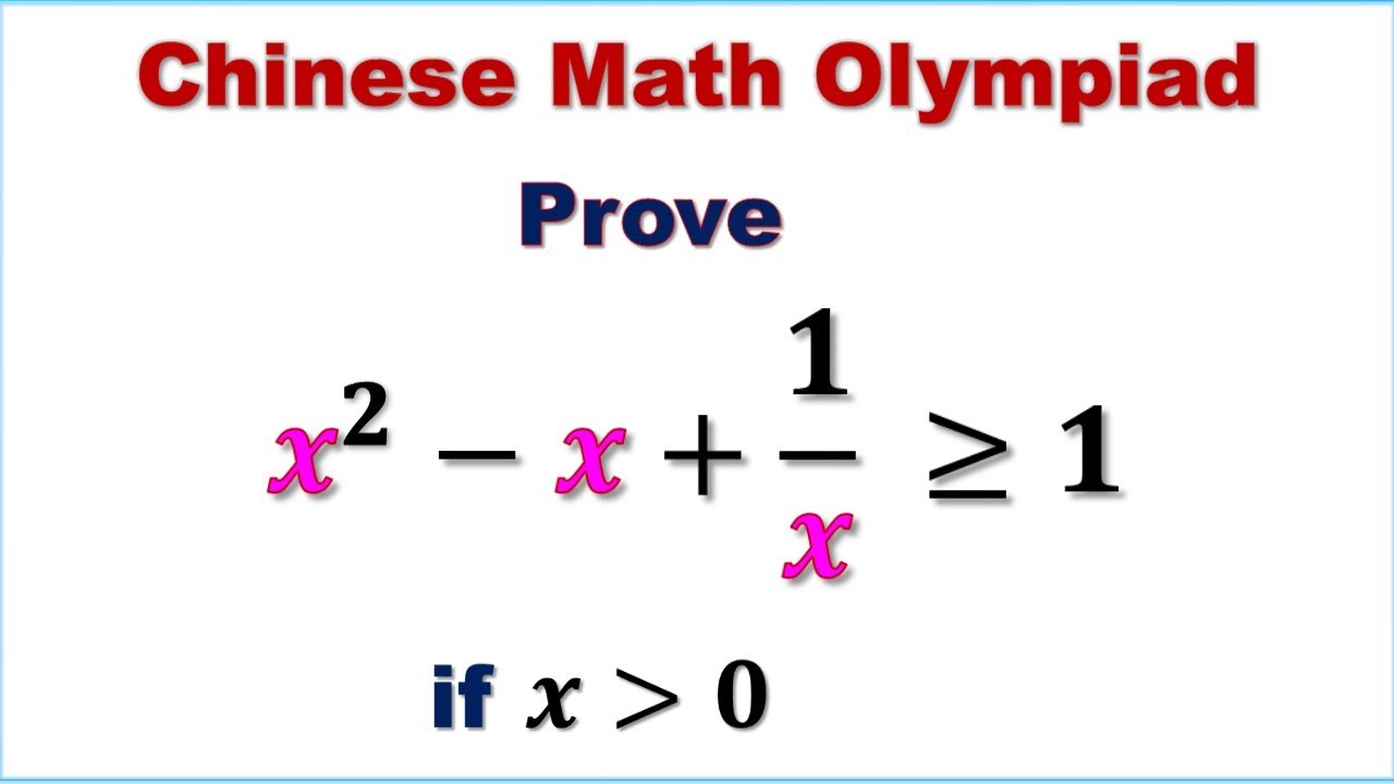 Chinese Junior Math Olympiad | Inequality | Mathematical Olympiad ...