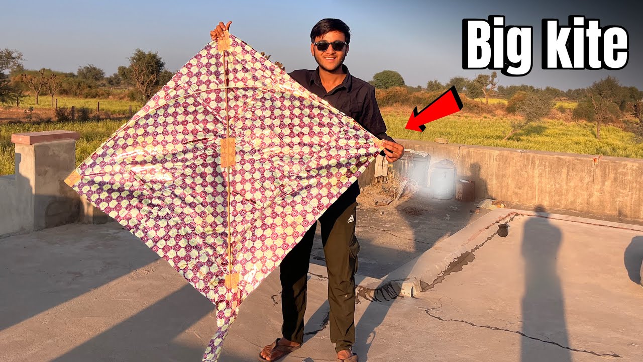 We made a big kite -100% flying | बड़ी पतंग 🪁 #bigkite #patang - YouTube