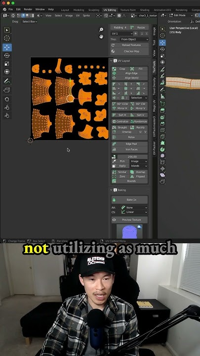 Optimizing UV Unwrapping for Efficient Textures - making a 3d game character in Blender - 3.1 ...