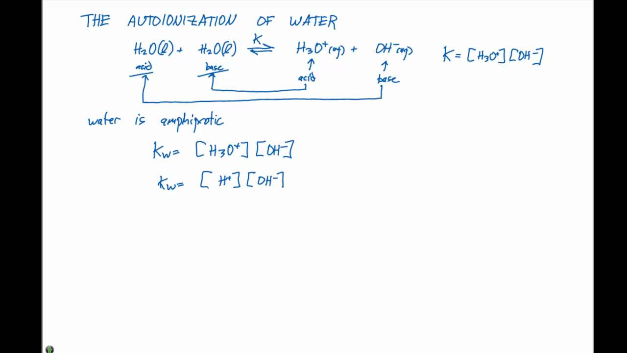 16.3 The Autoionization of Water - YouTube