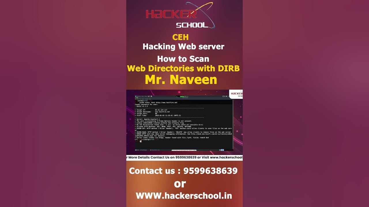 Certified Ethical Hacking - Web Server Hacking with DIRB | CEH Training | Ethical Hacking course ...