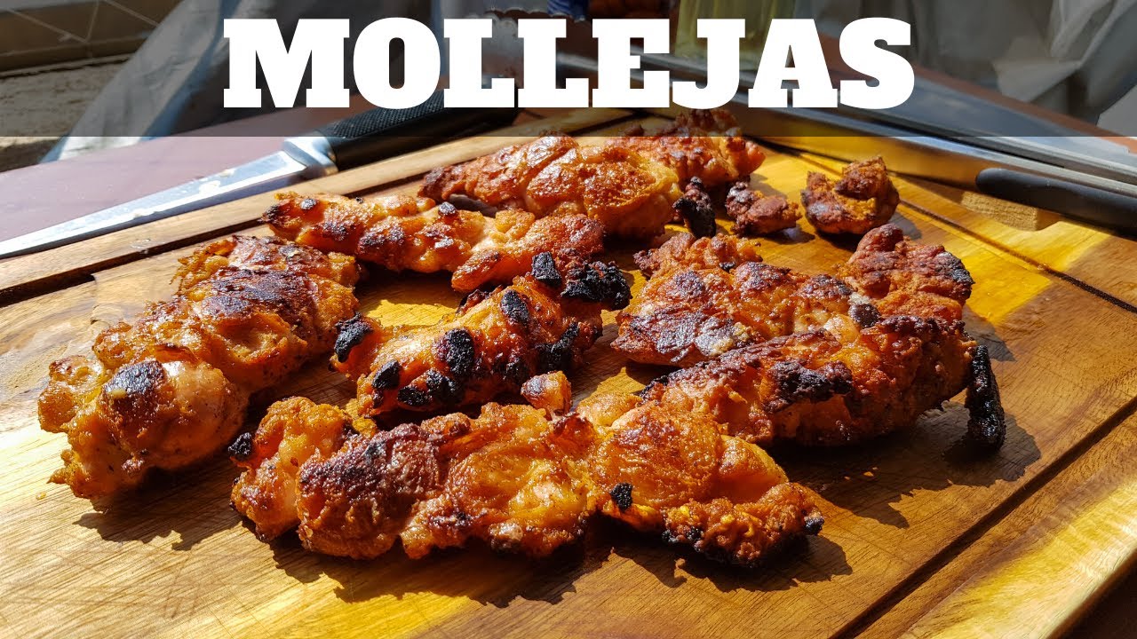MOLLEJAS y LOMO VETADO de CERDO entero a la PARRILLA a GAS [SWEETBREADS ...
