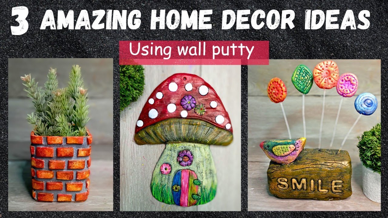 3 Amazing home decor ideas using wall putty | diy home decor | wall ...